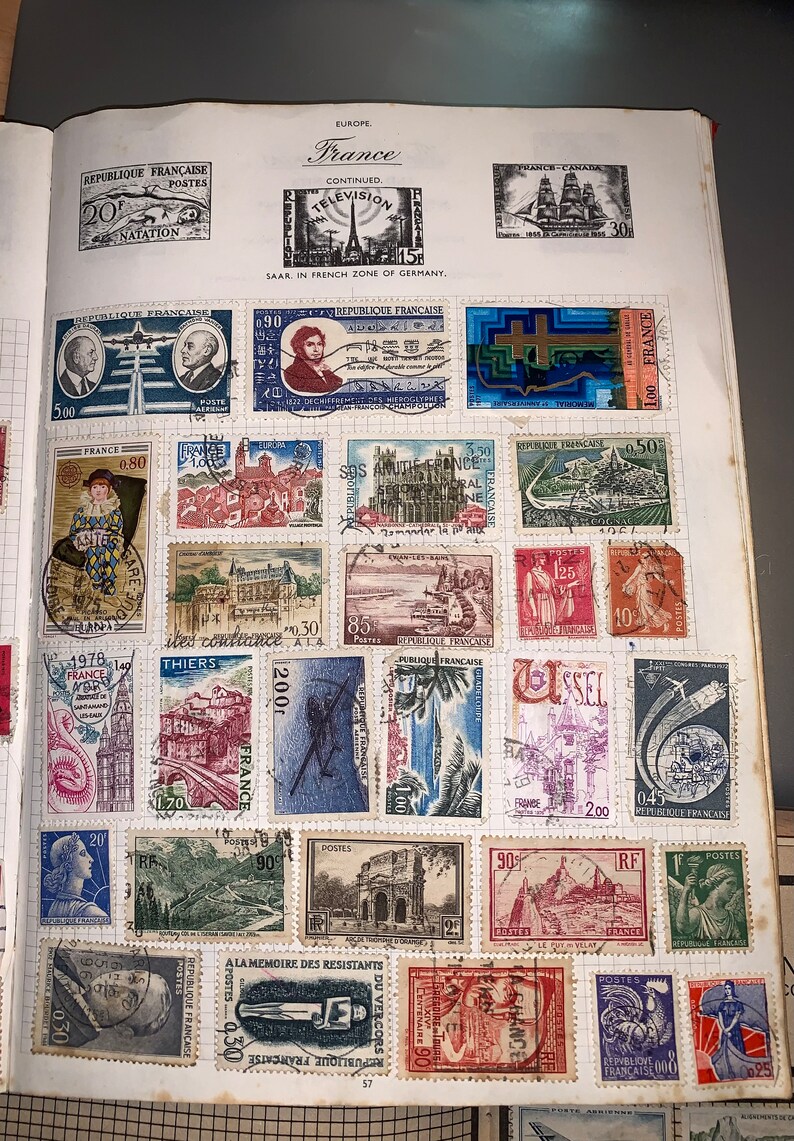 France and French Colonies Stamp Collection - 8 Pages of Mixed French and Colonies Stamps - Etsy