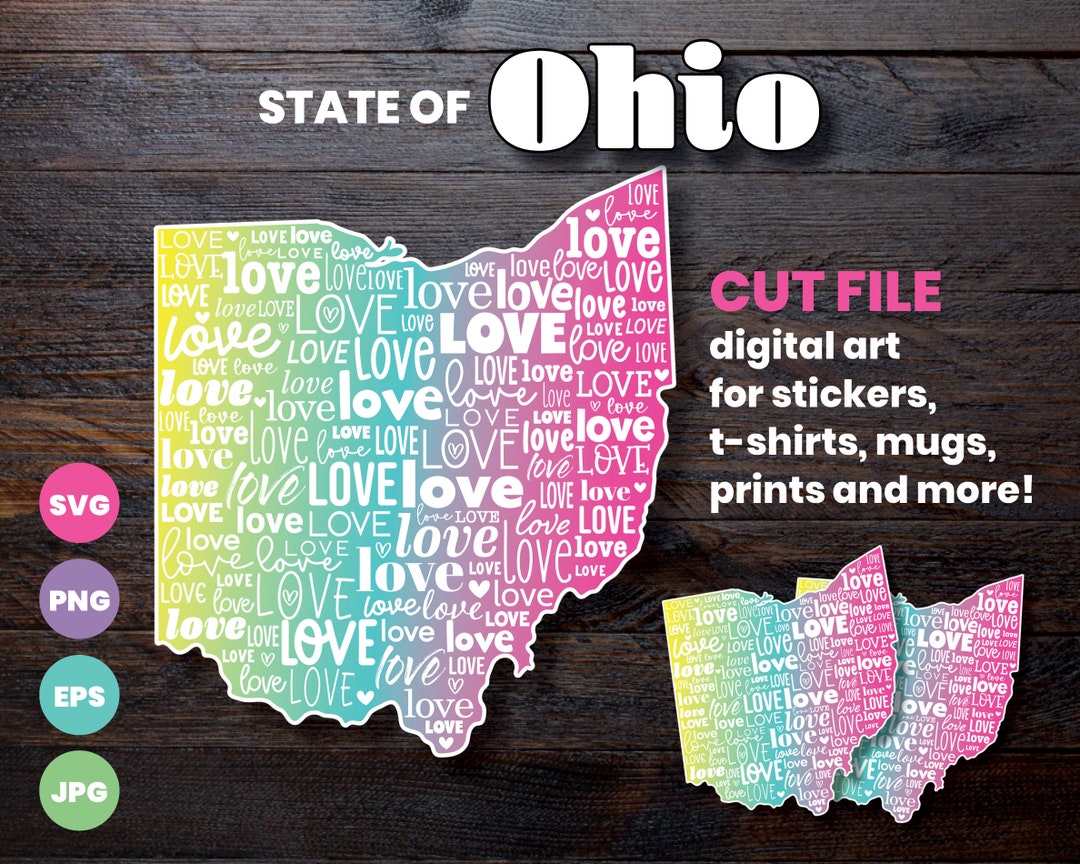 Ohio State SVG Cut File State of Ohio Sticker PNG Sublimation - Etsy