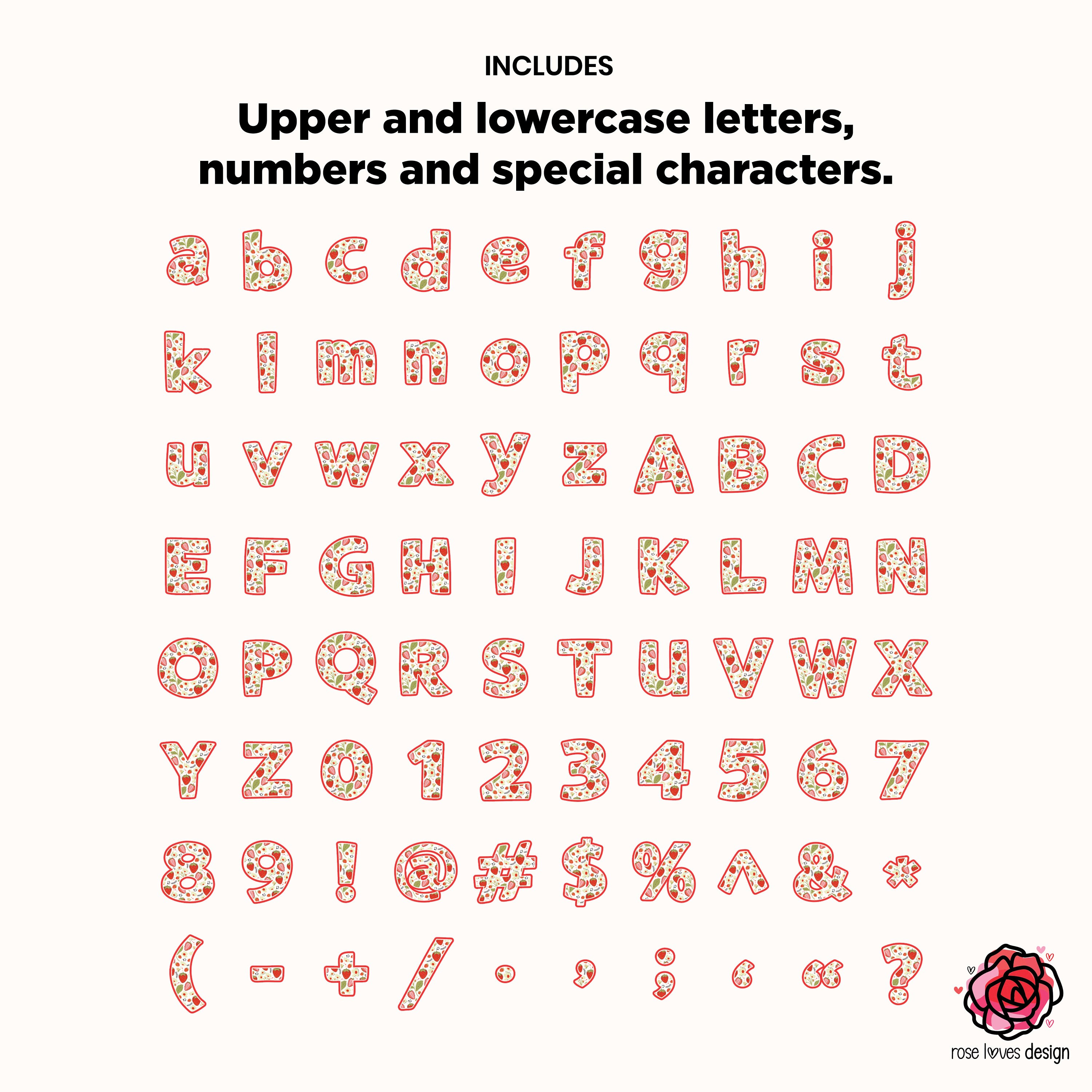 Strawberry Alphabet Letters, Strawberry Sublimation Clipart PNG, Berry ...