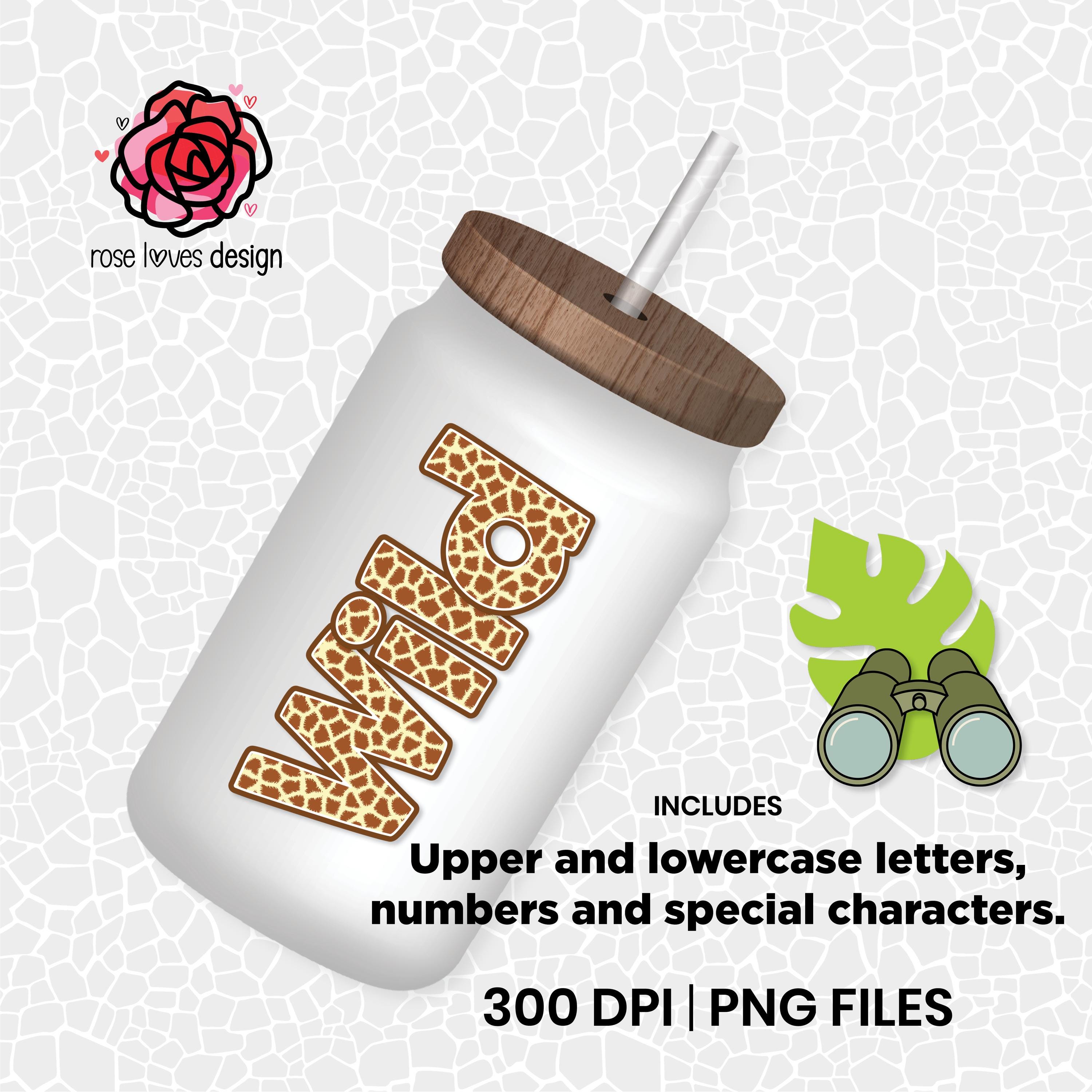 Safari Alphabet Letters, Giraffe Sublimation Clipart PNG, Animal Print ...