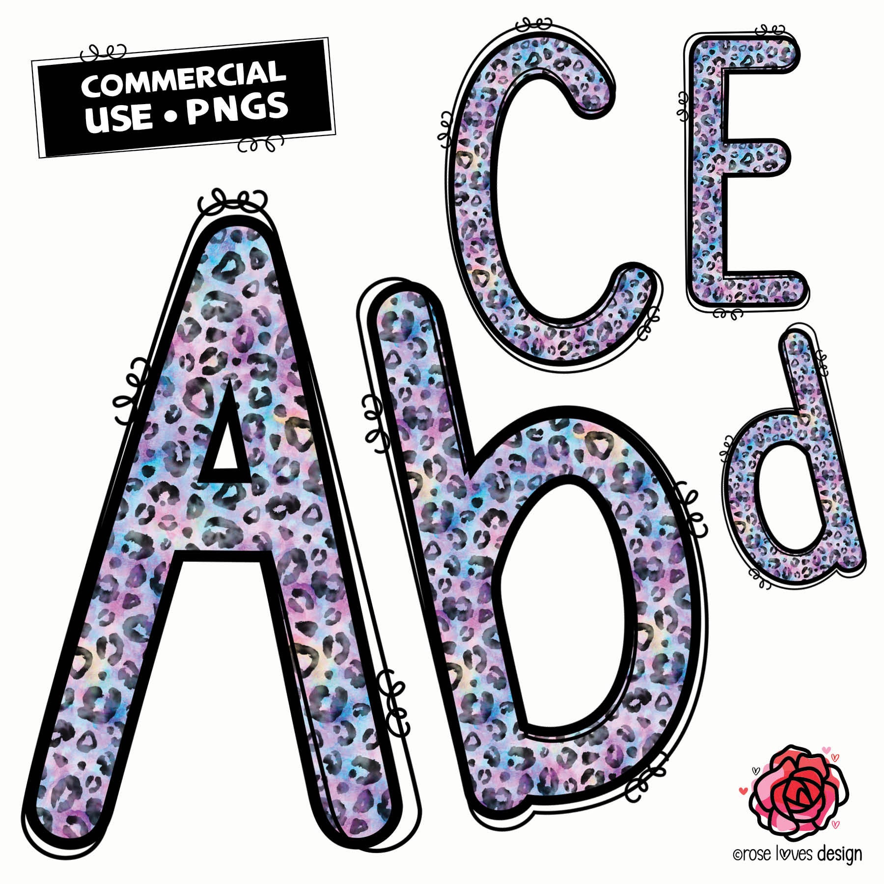 Alphabet Doodle Letters Png Scribble Font Png Rainbow - Etsy