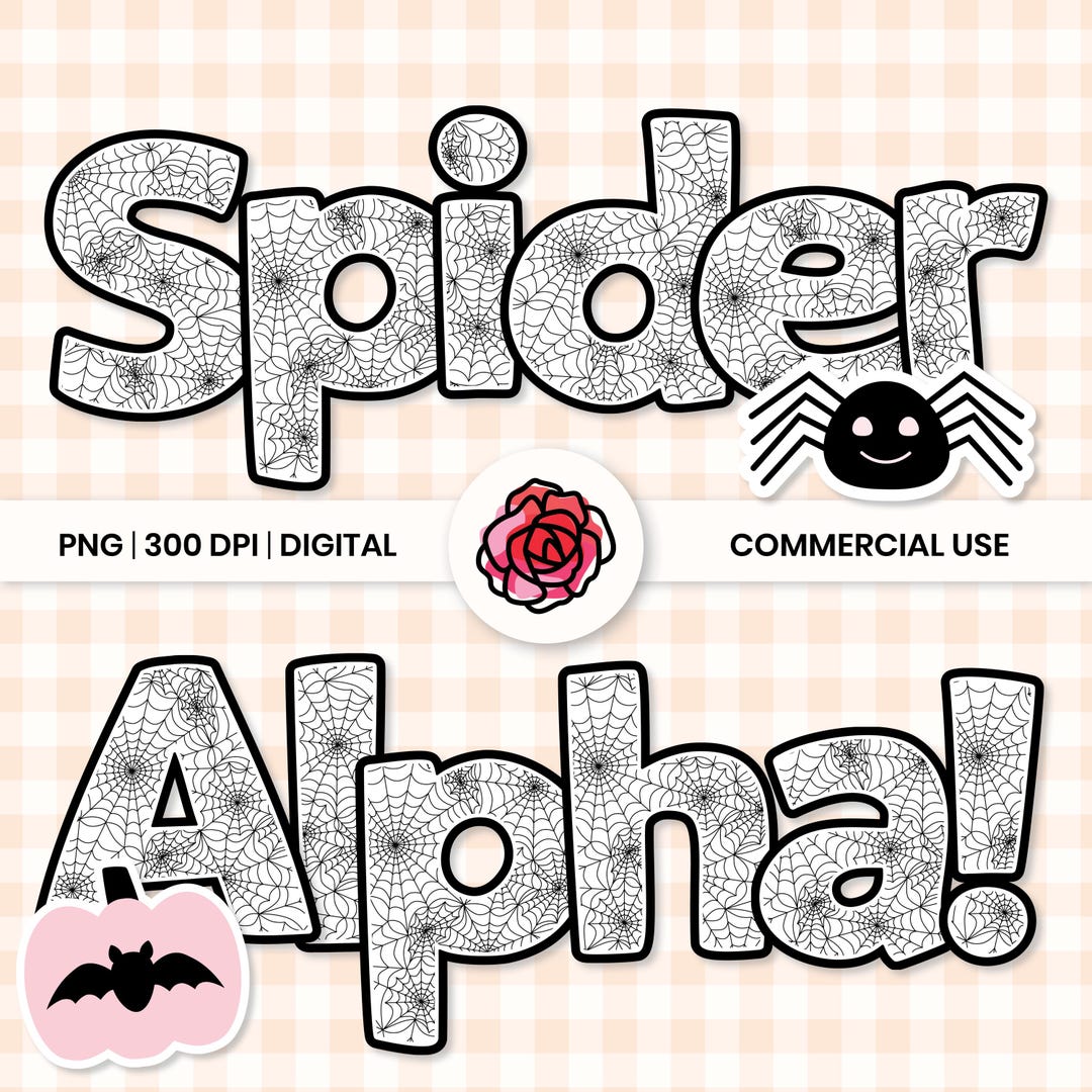 Halloween Alphabet Letters Png, Spider Web Alphabet Png, Sublimation ...