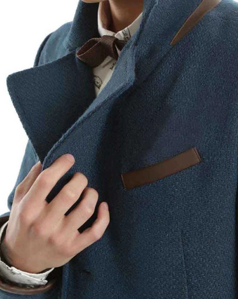 Blue Wool Coat Mens, Mens Blue Wool Coat, Mens Blue Overcoat, Blue Wool ...