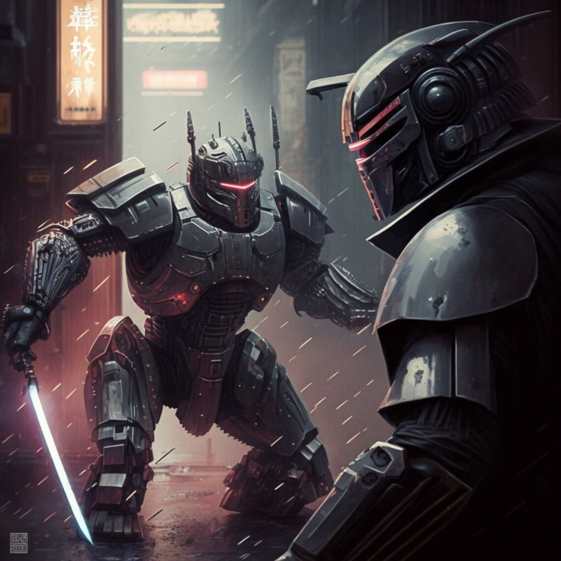Robo Samurai Digital Artwork Image - Etsy