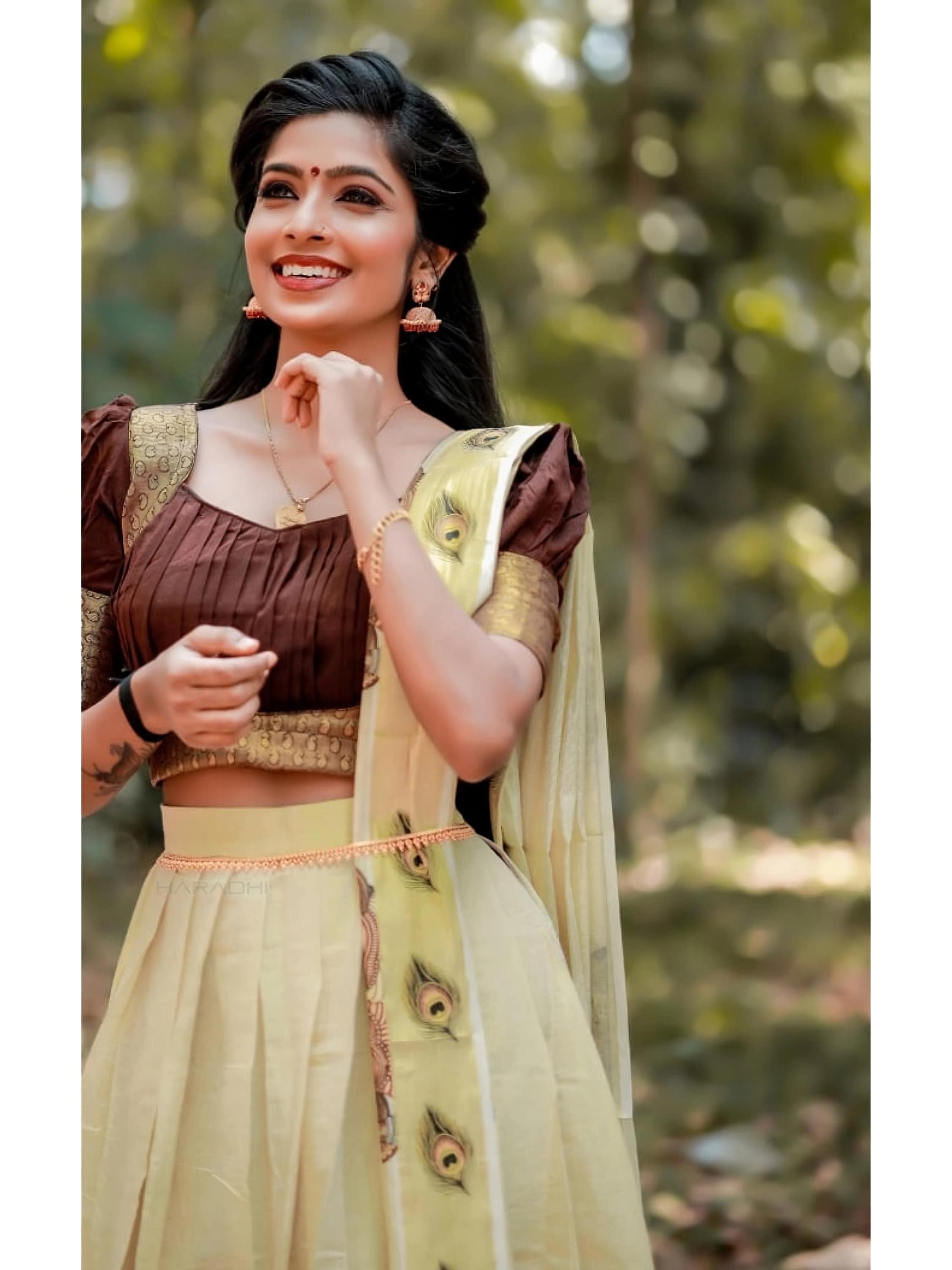 Stitched Dhavani Set With Unstitched Blouse Traditional Kerala Davani ...