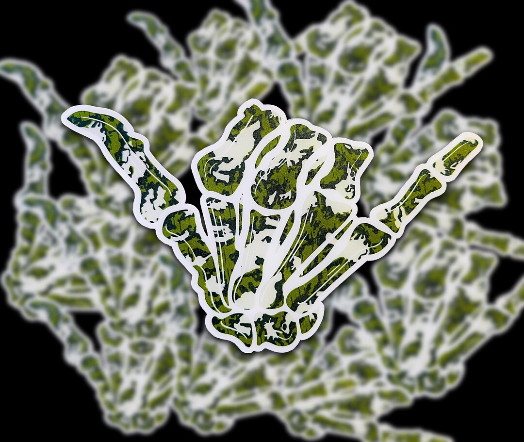 Skeleton Hang Loose Sticker - Camouflage Sticker - Military Camo ...