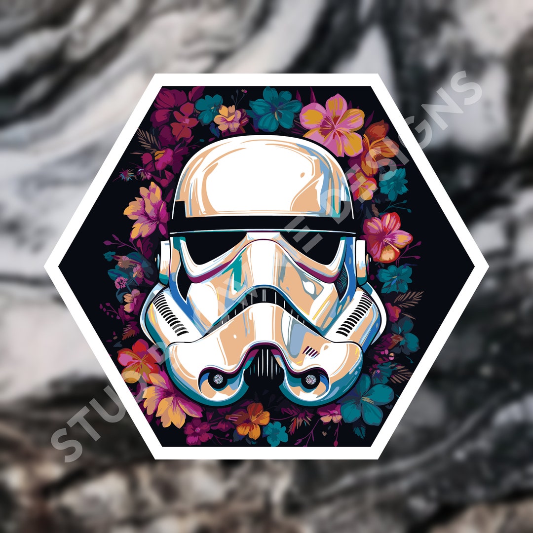 Stormtrooper Sticker | Floral Sticker | Star Wars Decal - Waterproof ...