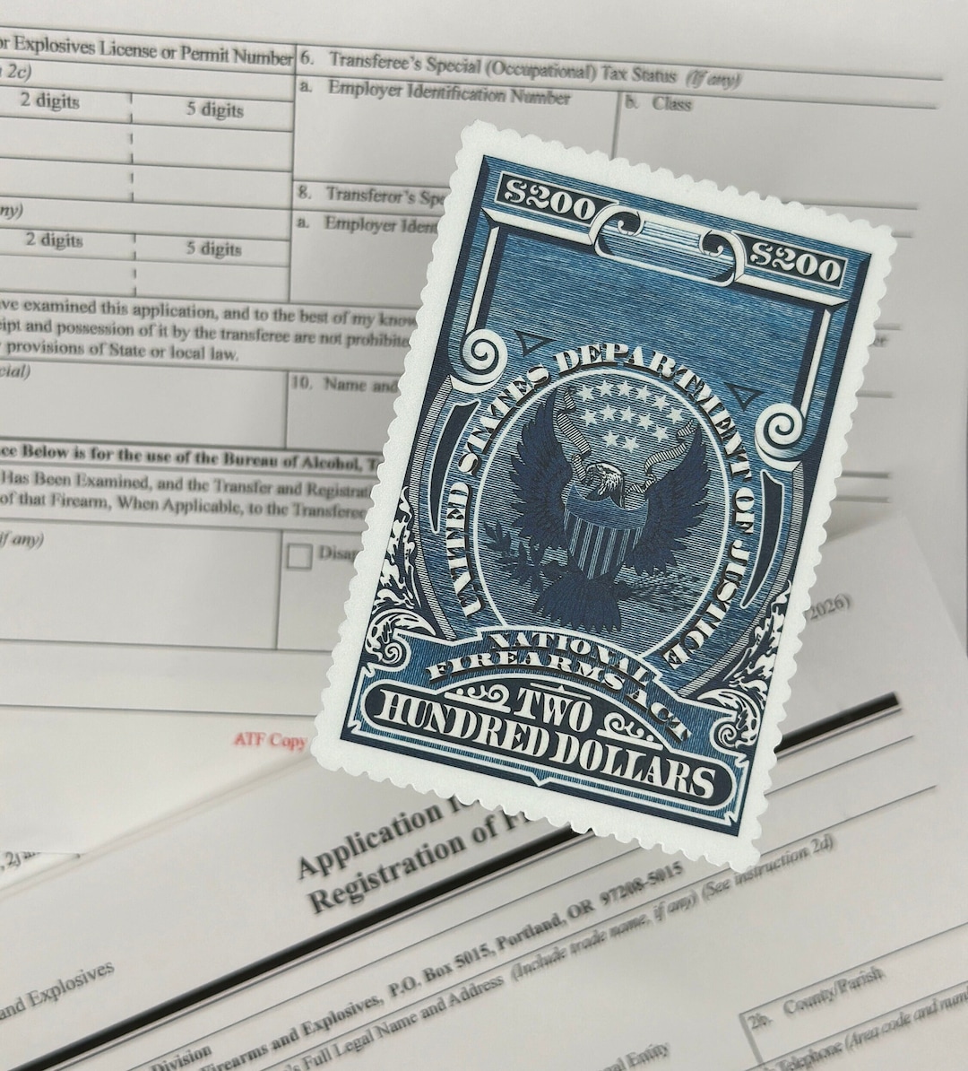 NFA Tax Stamp Sticker Second Amendment ATF Sticker Waterproof Sticker ...