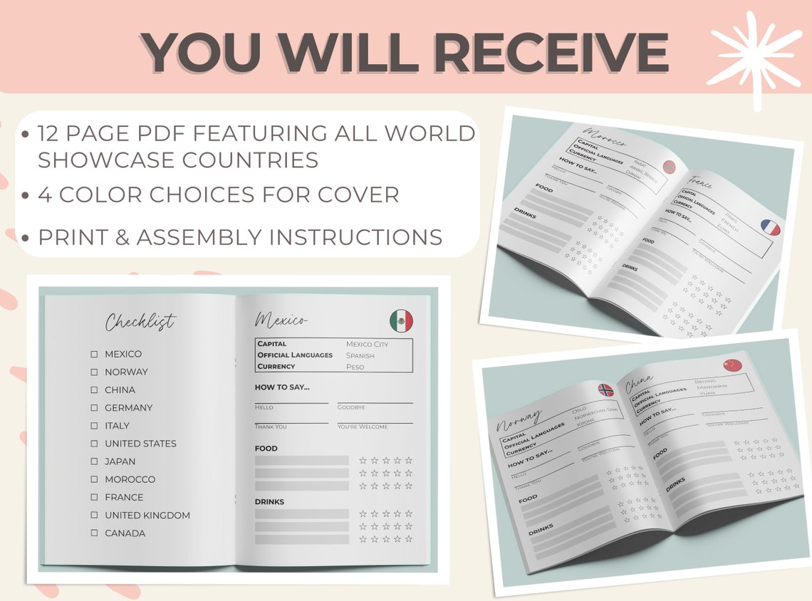 PRINTABLE PDF - EPCOT World Showcase Passport - Eat and Drink Around ...