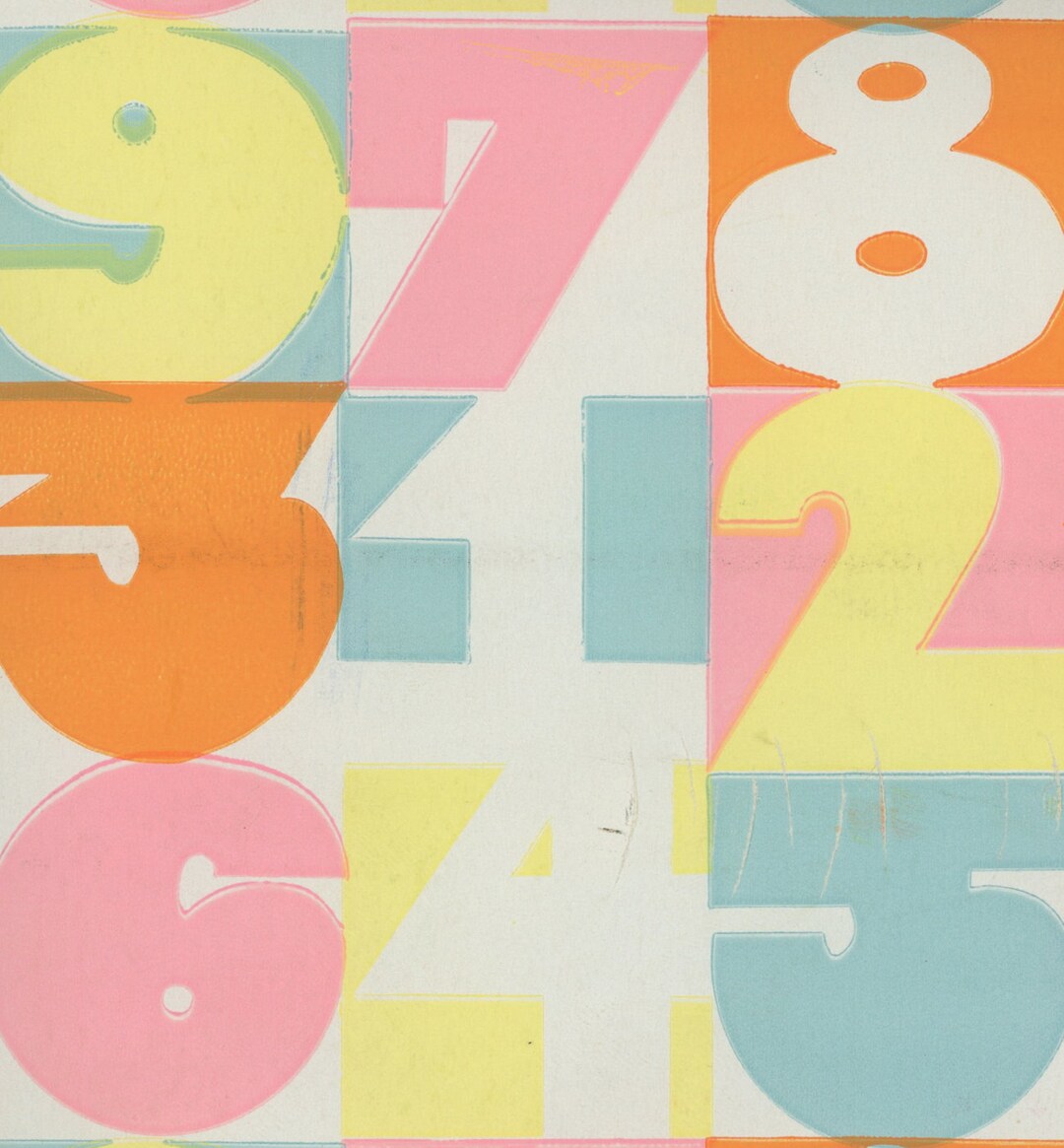 Vintage Pastel Numbers Wrapping Paper 2 Sheets - Etsy