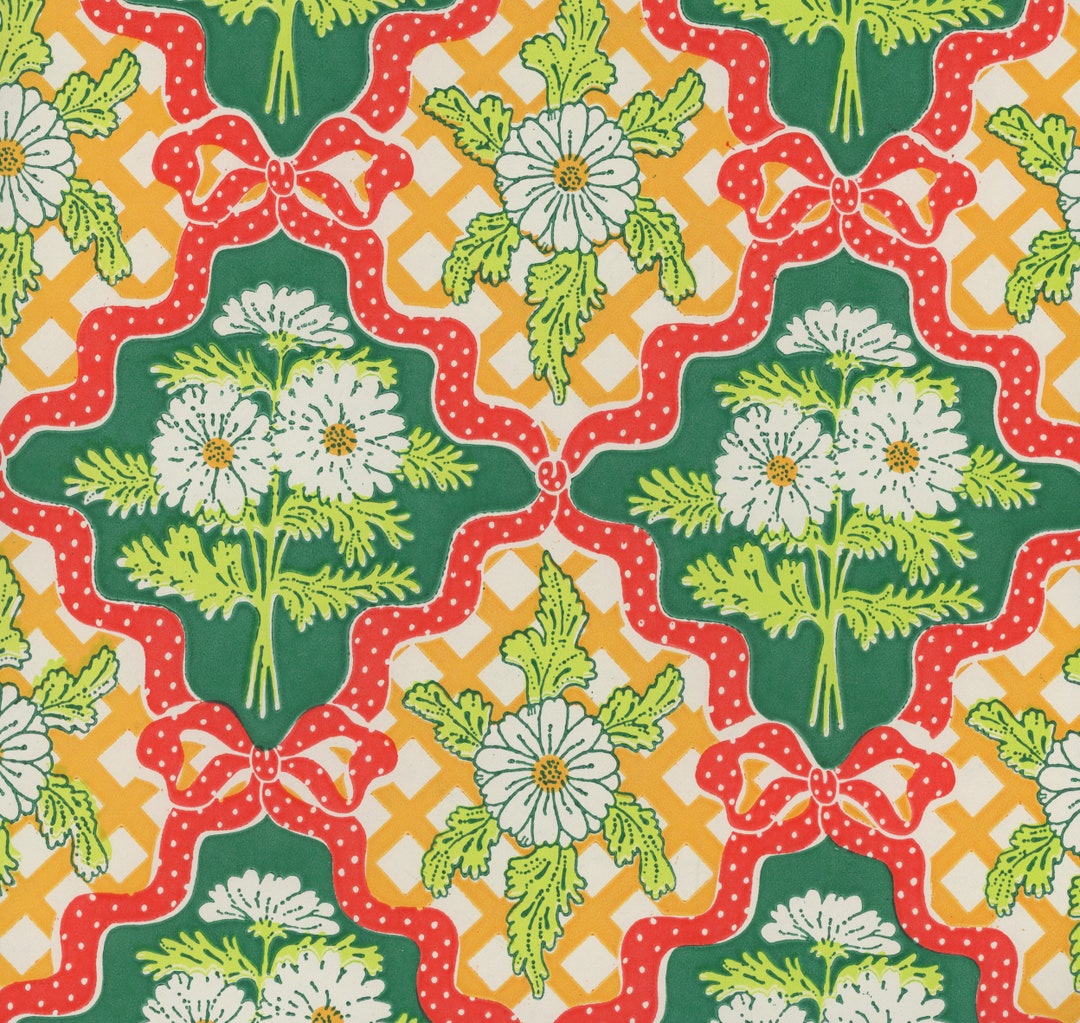 Vintage Floral Wrapping Paper 2 Sheets - Etsy