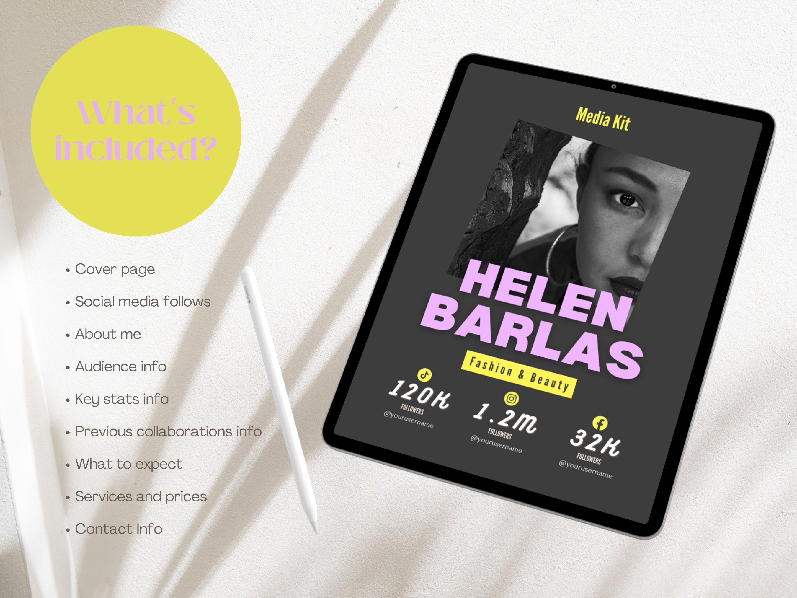 Media Kit Template | Influencer Kit | Youtuber Kit | Blogger | Fashion ...