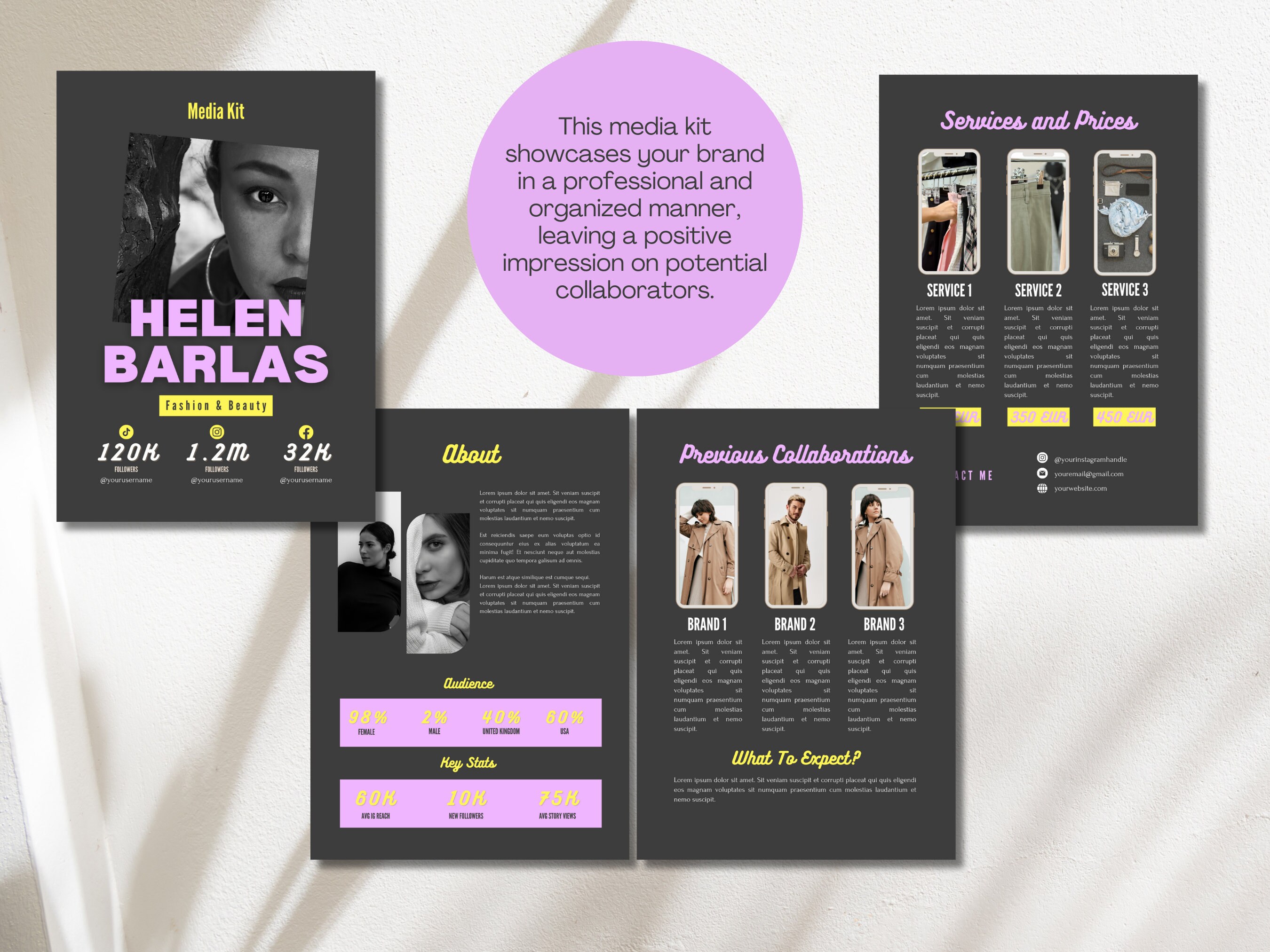 Media Kit Template | Influencer Kit | Youtuber Kit | Blogger | Fashion ...