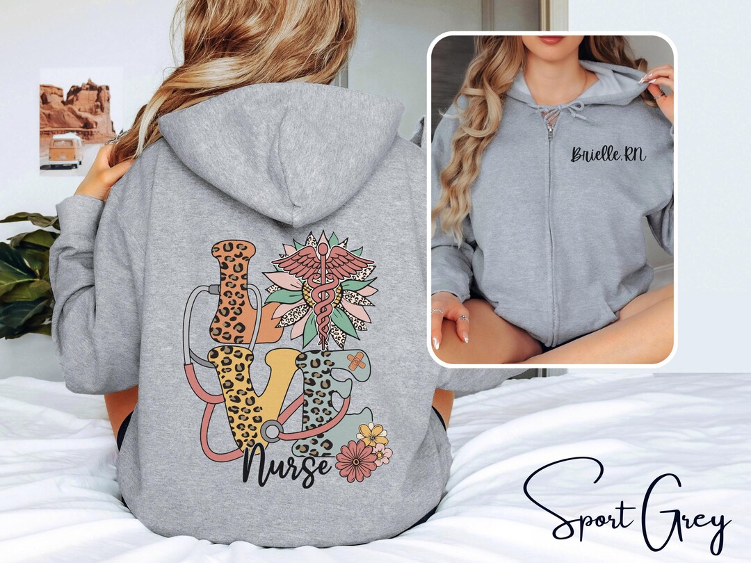 Custom Nurse Sweater, Nurse Sweater, Nurse Zip Sweatshirt, Personalized ...