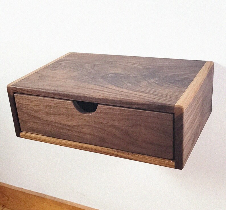Floating Nightstand, Bedside Table, Floating Drawer, Hanging Nightstand ...