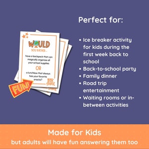 Printable Would You Rather Game Cards • Back to School Themed Ice ...