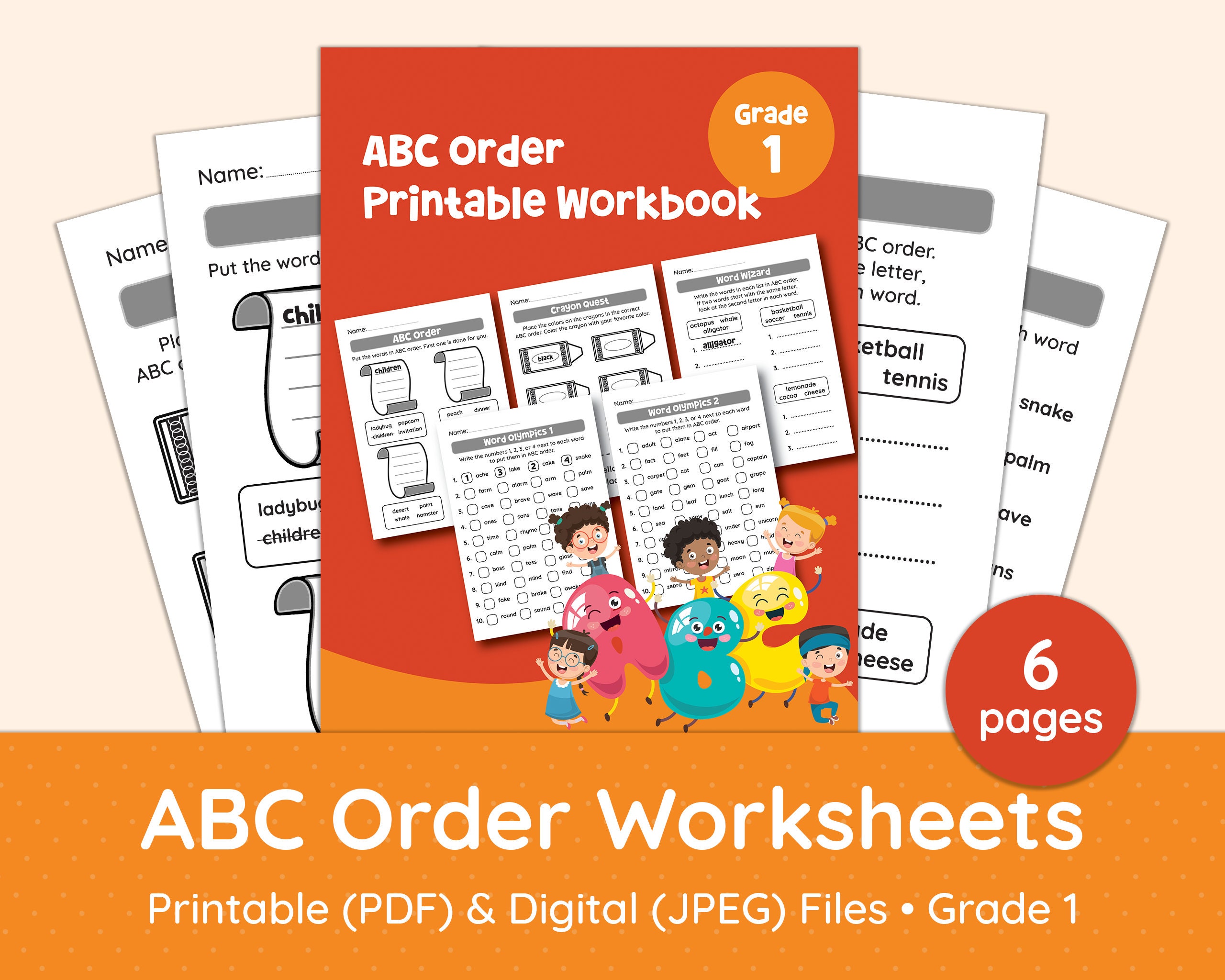 ABC Order Printable Workbook for 1st Grades Alphabetical Order ...
