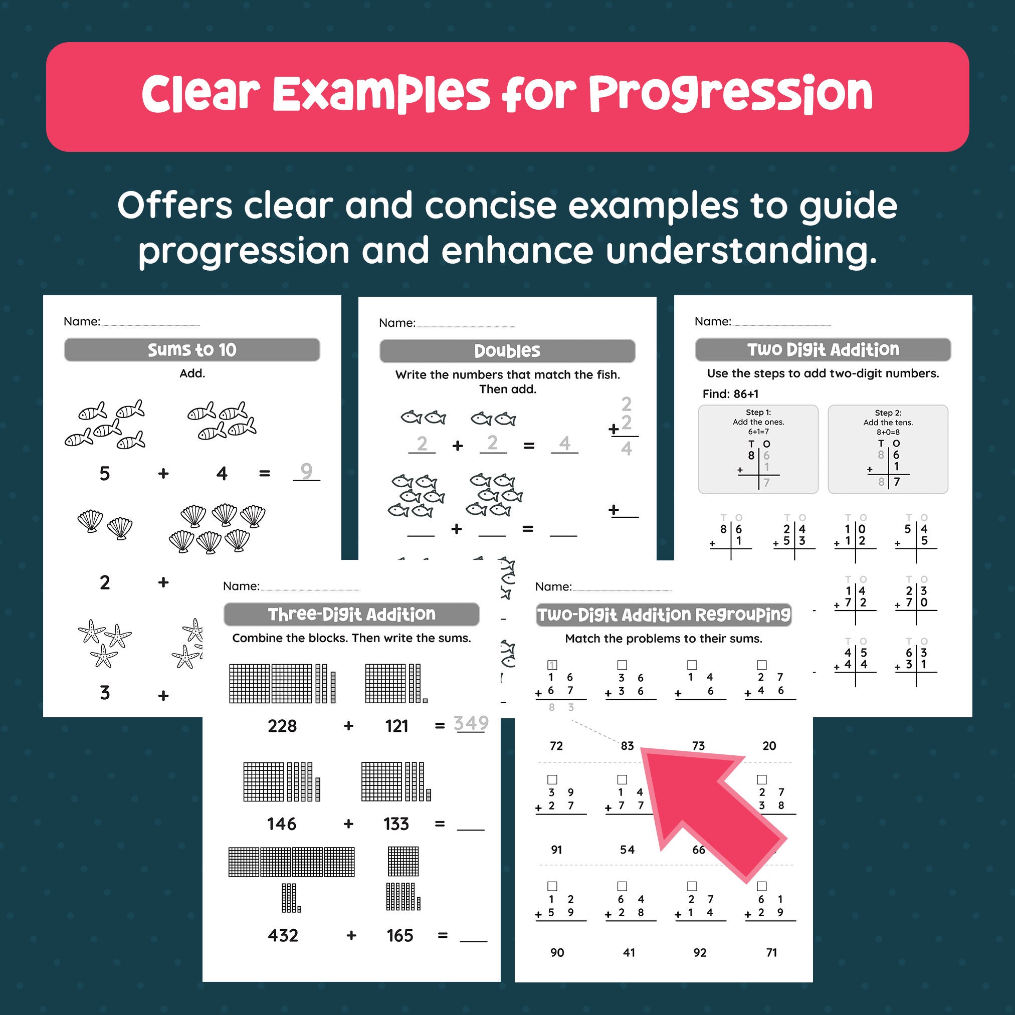 Mathematics Addition Printable Workbook for 2nd Grades Activity Book ...