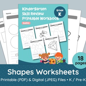 Shapes Worksheets for Kindergarten • Basic Shapes Review Workbook ...