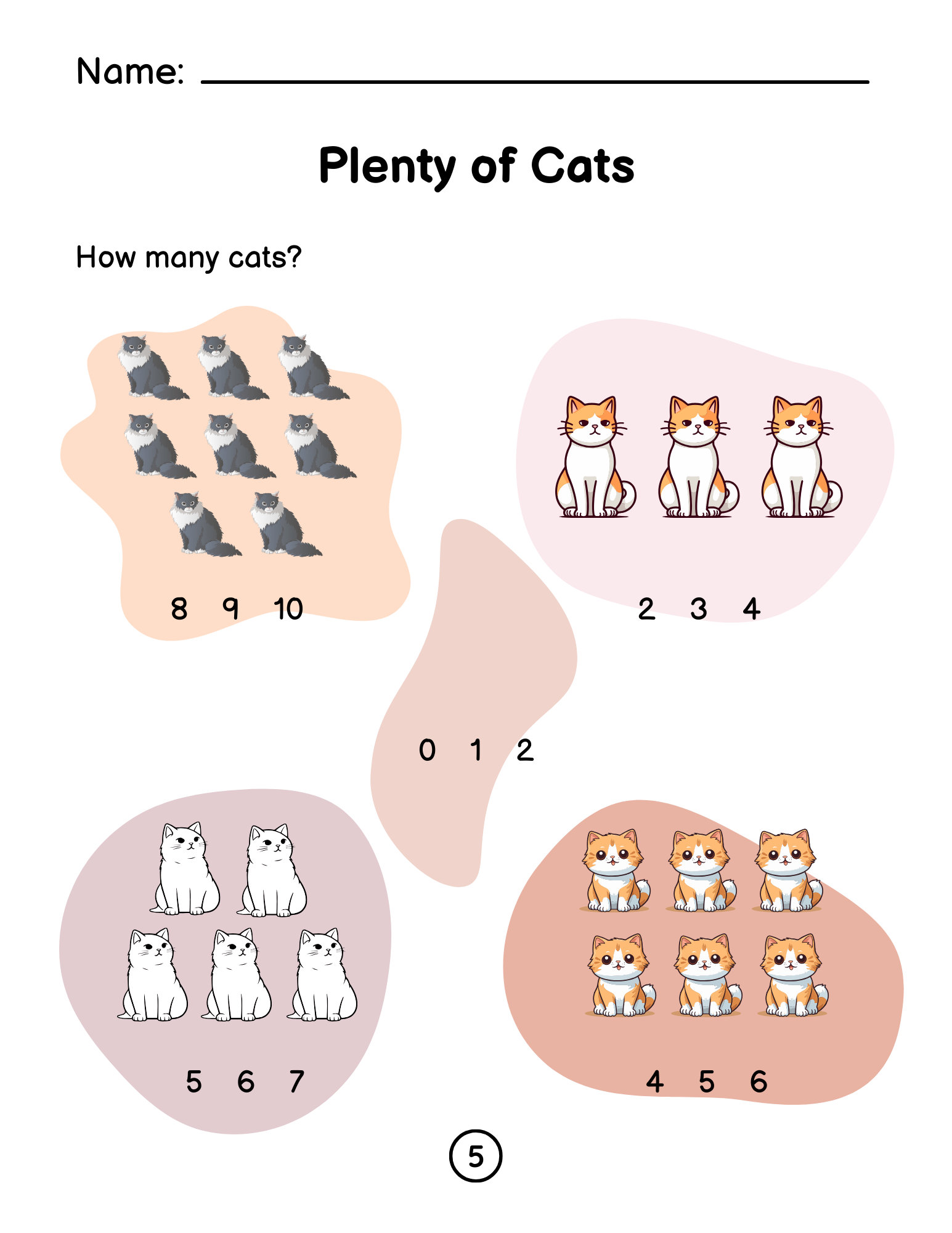 Printable Numbers Activity Worksheet Workbook Numbers to 10 - Etsy