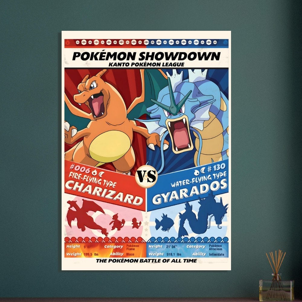 Charizard Vs Gyarados Pokemon Poster Pokemon Art Pokemon - Etsy Charizard Vs Gyarados Pokemon Poster Pokemon Art Pokemon - Etsy