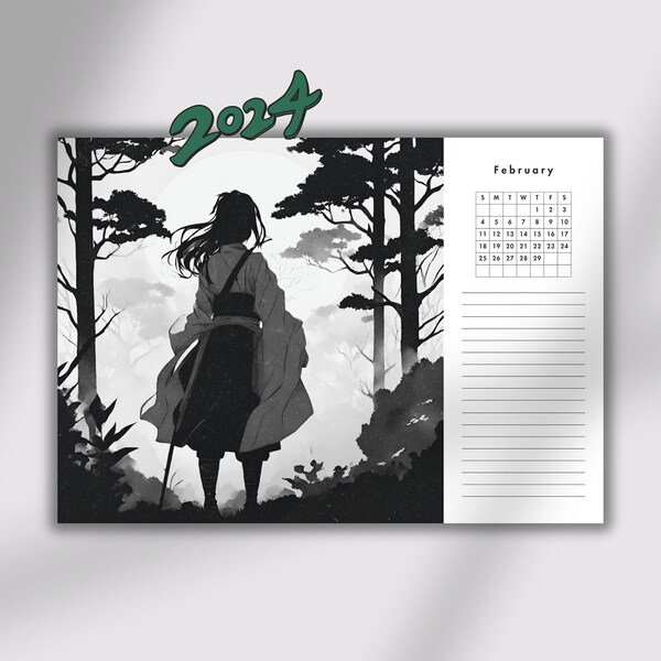Japanese Samurai Calendar - Etsy