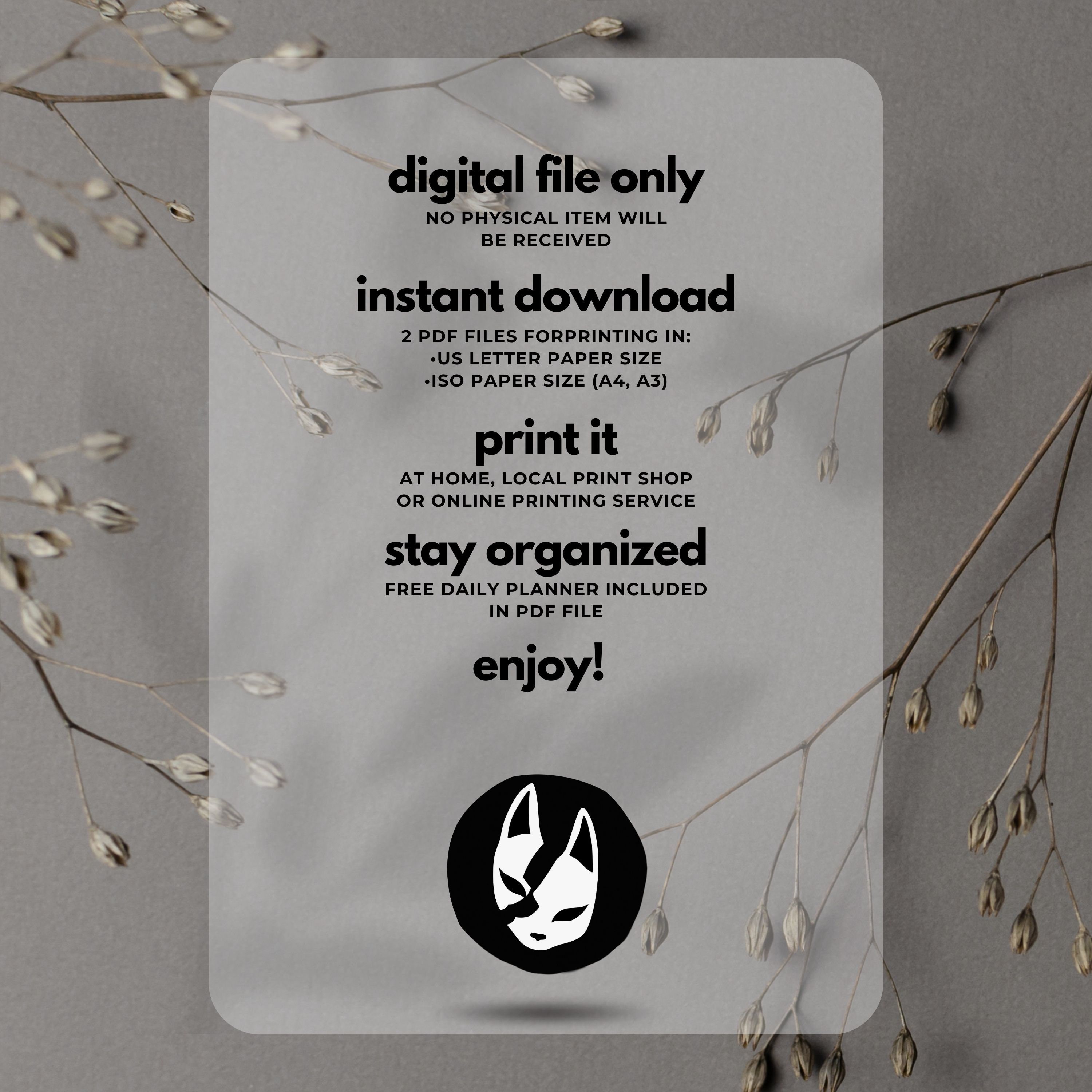 2024 Calendar Printable & Free Daily Planner Page, Wabi Sabi and ...