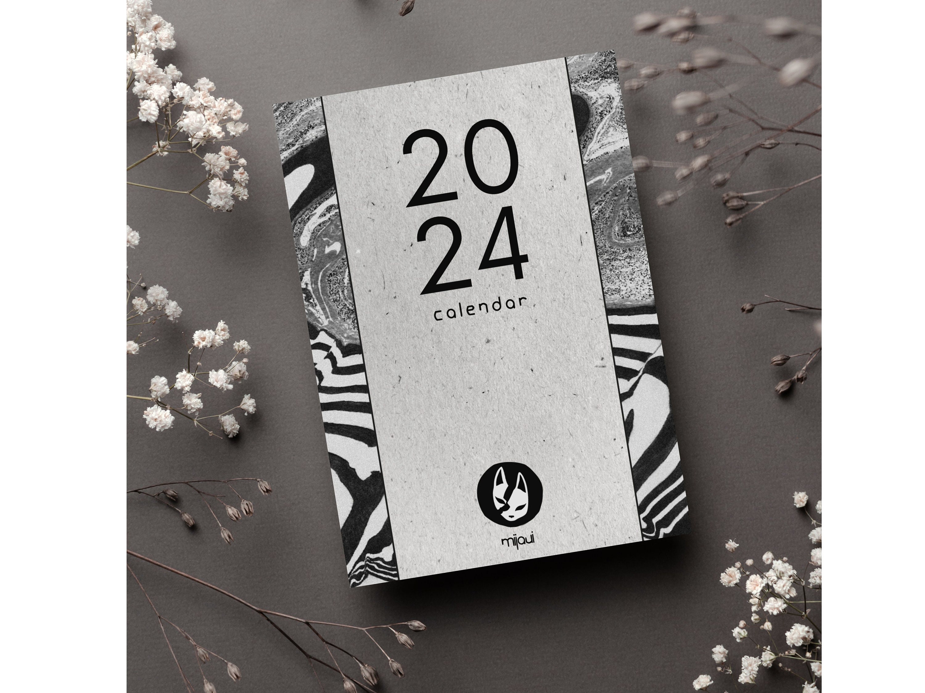 2024 Calendar Printable & Free Daily Planner Page, Wabi Sabi and ...