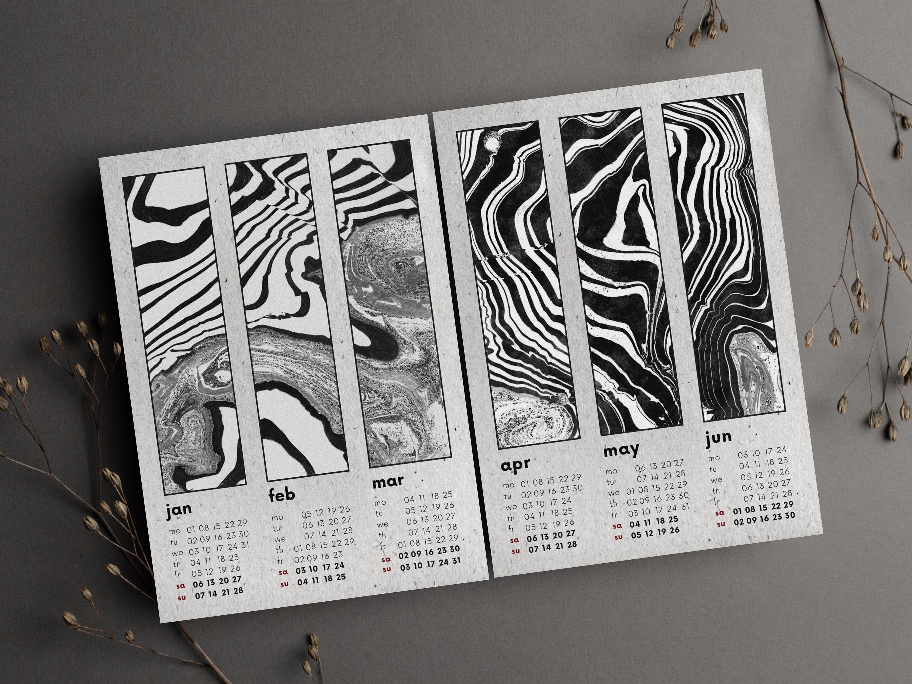 2024 Calendar Printable & Free Daily Planner Page, Wabi Sabi and ...