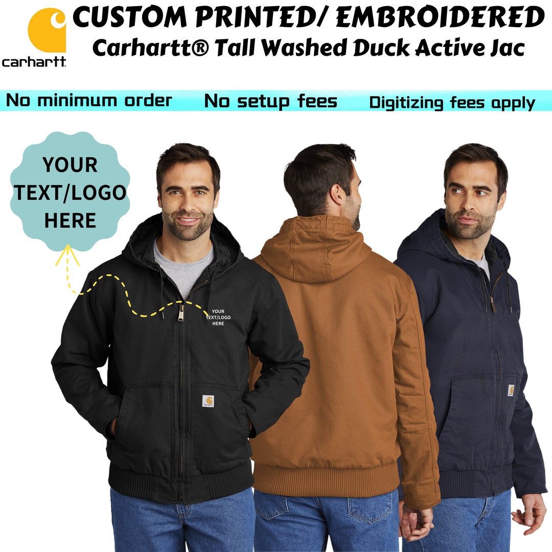 Carhartt® Tall Washed Duck Active Jac Customizable Carhartt - Etsy