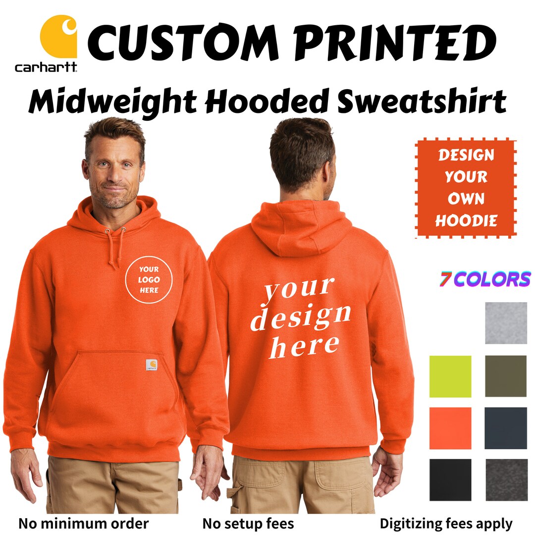 Carhartt Midweight Hoodie, Stay Warm and Trendy in a Hoodie, Customized ...