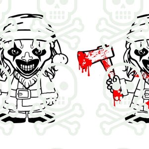 Chibi Style Art Clown Christmas Horror Svg File - Etsy