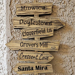 Halloween Directional Signs: Horror Movie Towns Decor - Etsy