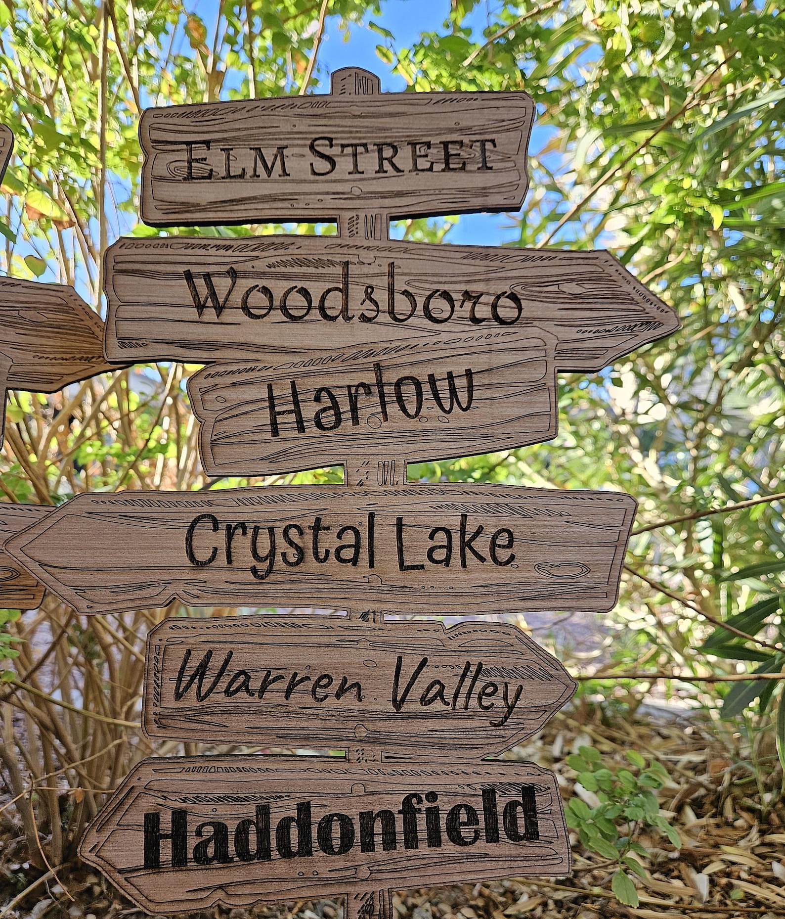 Halloween Directional Signs: Horror Movie Towns Decor - Etsy