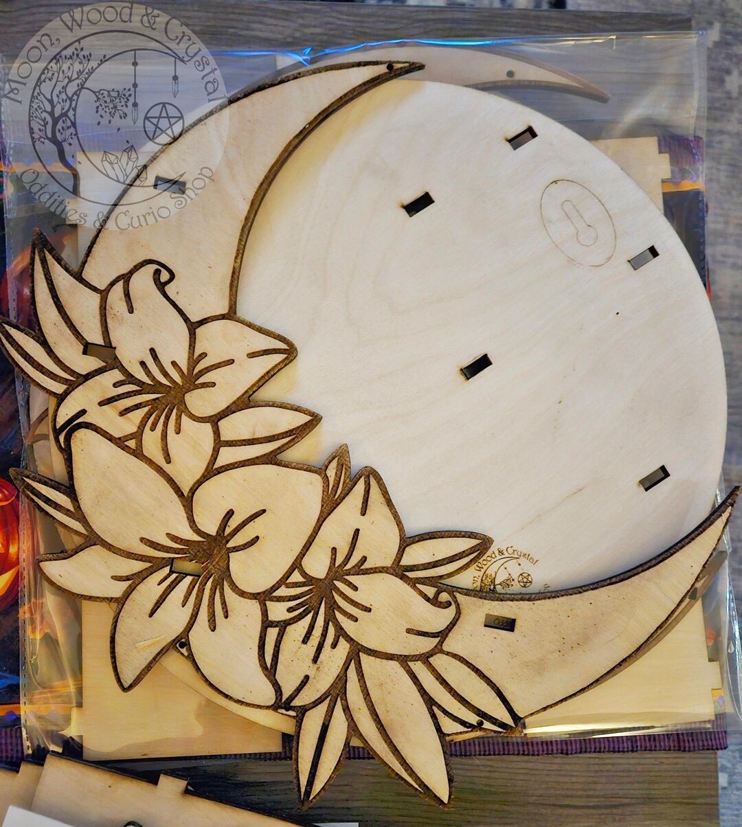DIY Moon Wall Shelf Kit: Laser Cut Wood, Engraved Design - Etsy