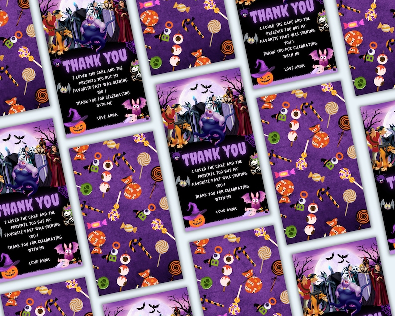 Spooky Disney Villains Halloween Birthday Invite Template Ursula ...