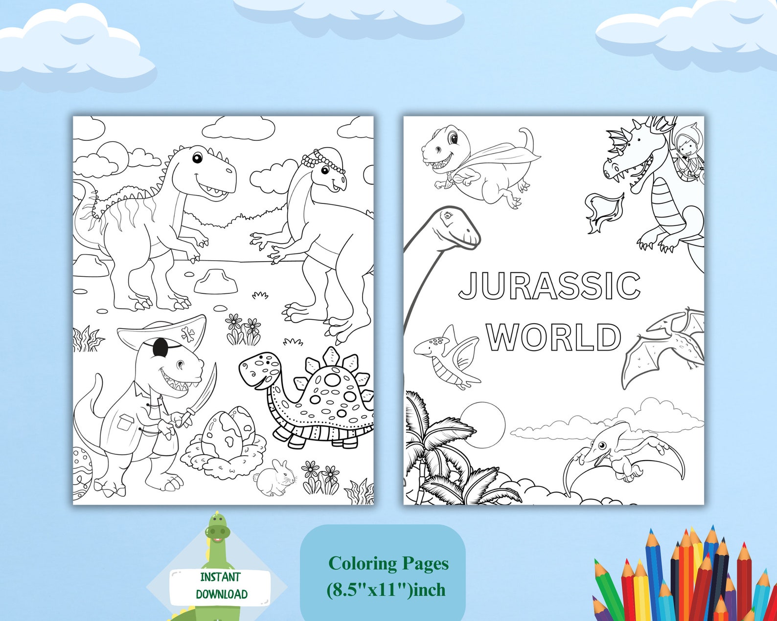 Editable Dinosaur Coloring Pages: Birthday Activity (digital Download ...
