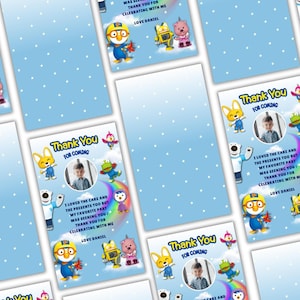 Pororo Birthday Party Invitation Template With Photo (CANVA Instant ...
