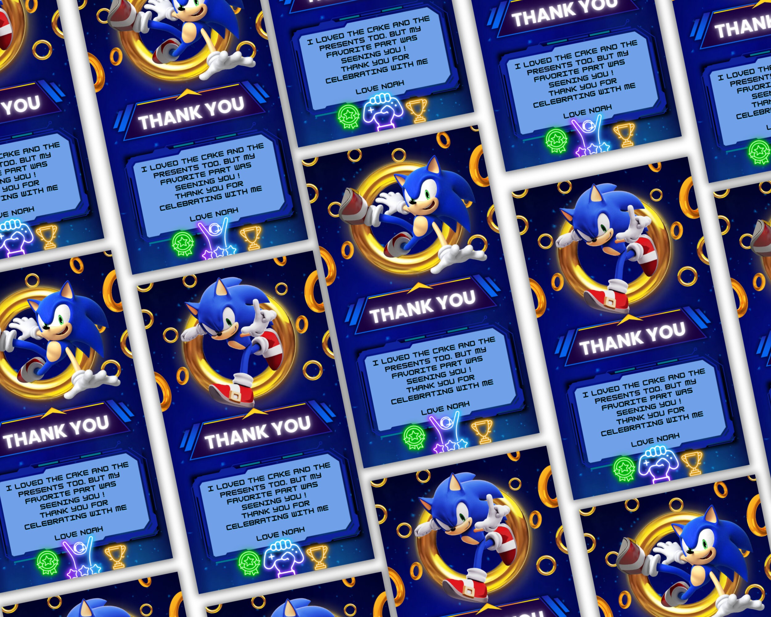 Sonic the Hedgehog Birthday Invitation Super Sonic Gamer - Etsy