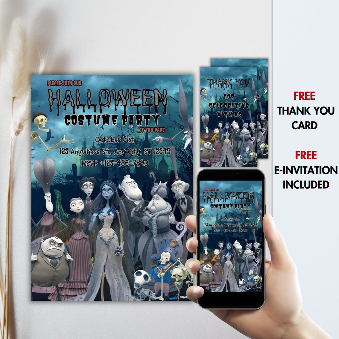 Corpse Bride Halloween Costume Party Invitation (digital Download) - Etsy