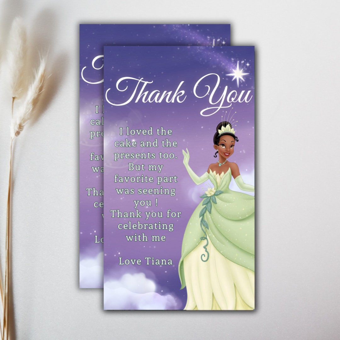 Princess Tiana Thank You Card: Editable Birthday Party Decor (digital ...