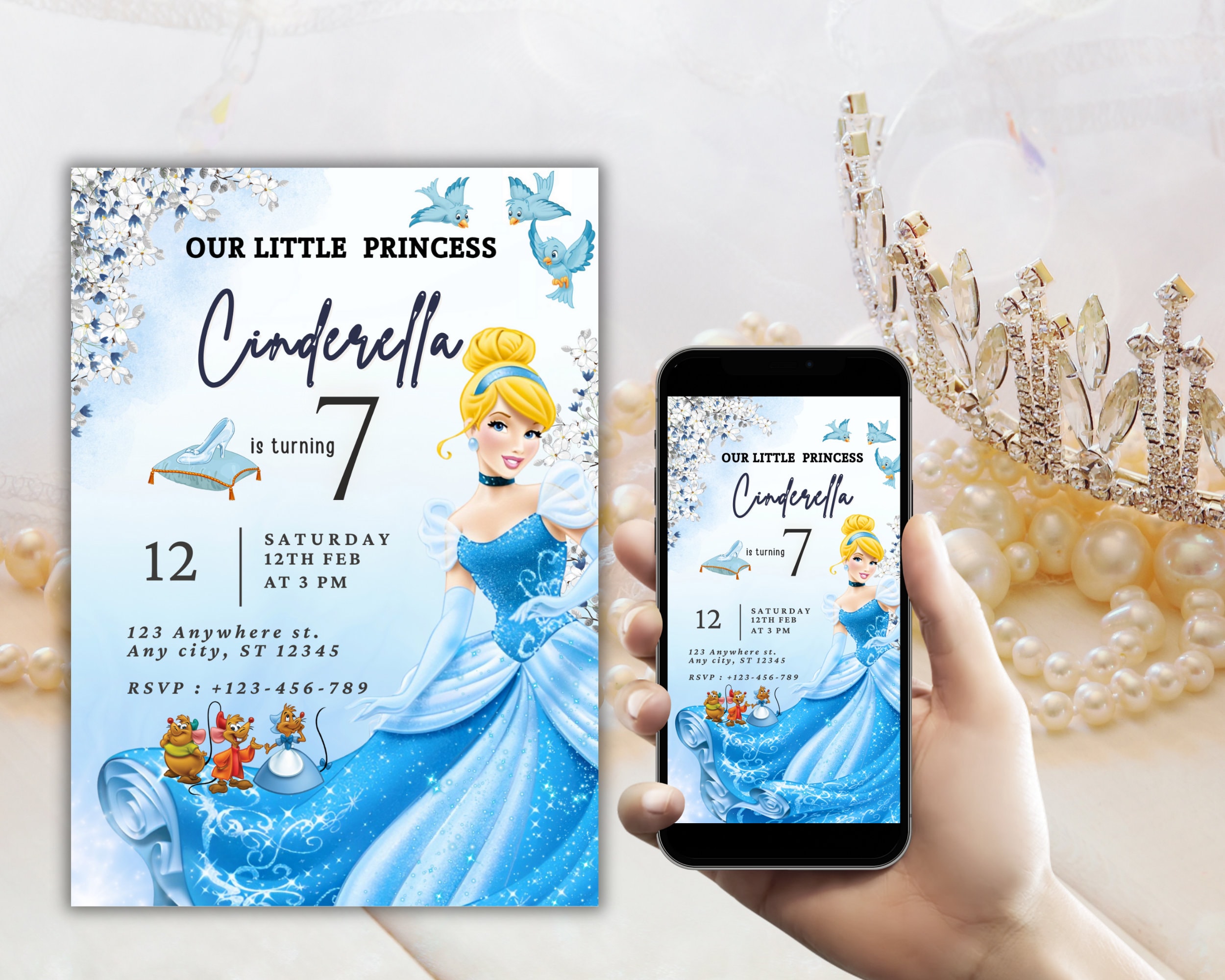 INSTANT DOWNLOAD Cinderella Birthday Invitation Disney - Etsy