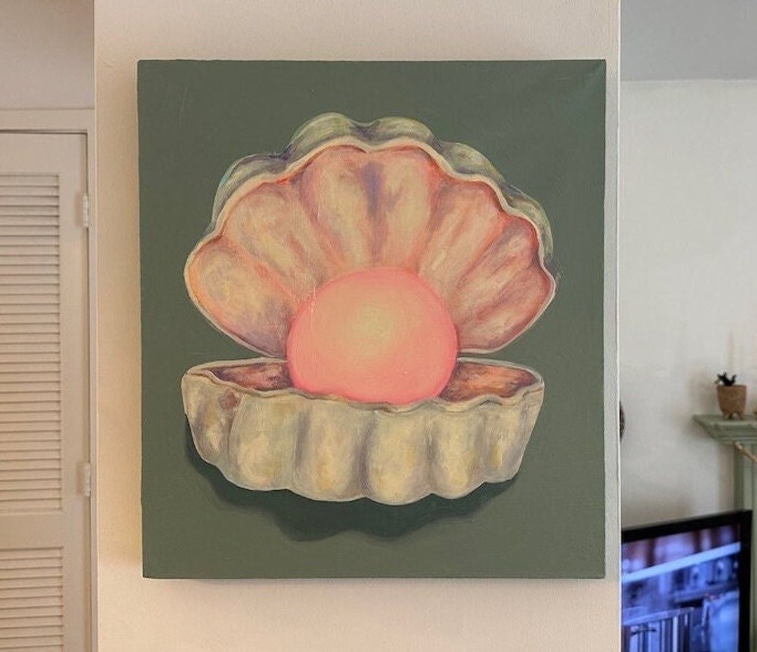 THE PINK PEARL Acrylic Painting on Canvas Original Art Customizable ...