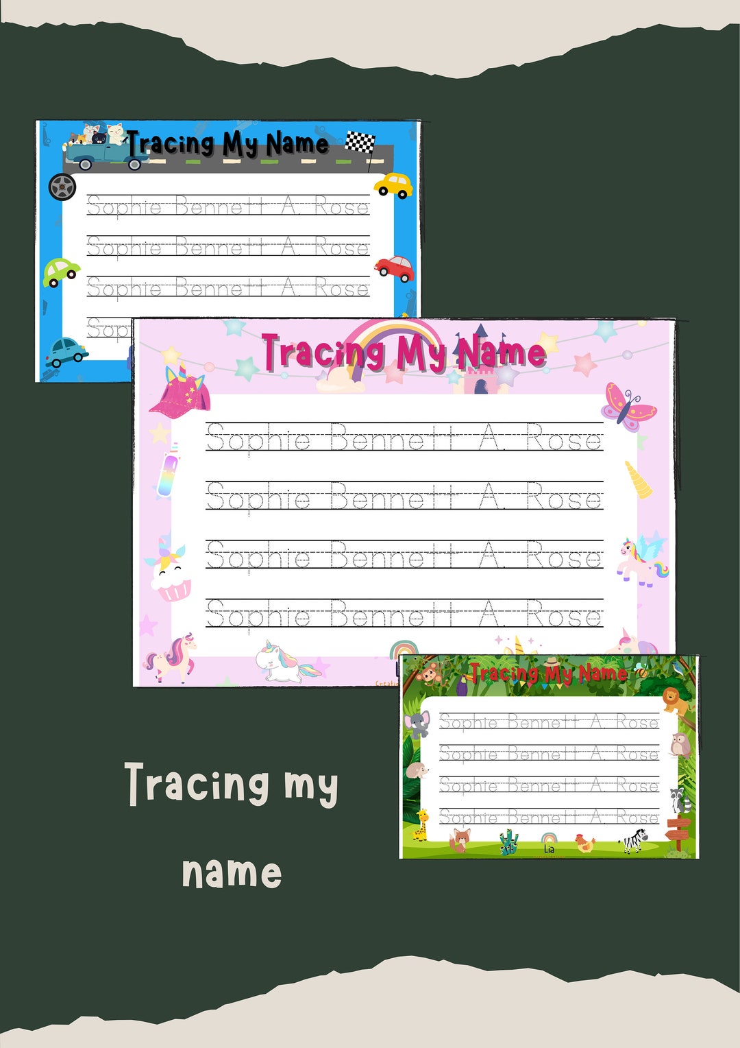 Personalized Tracing Name Art - Custom Handwritten Name Drawings - Etsy