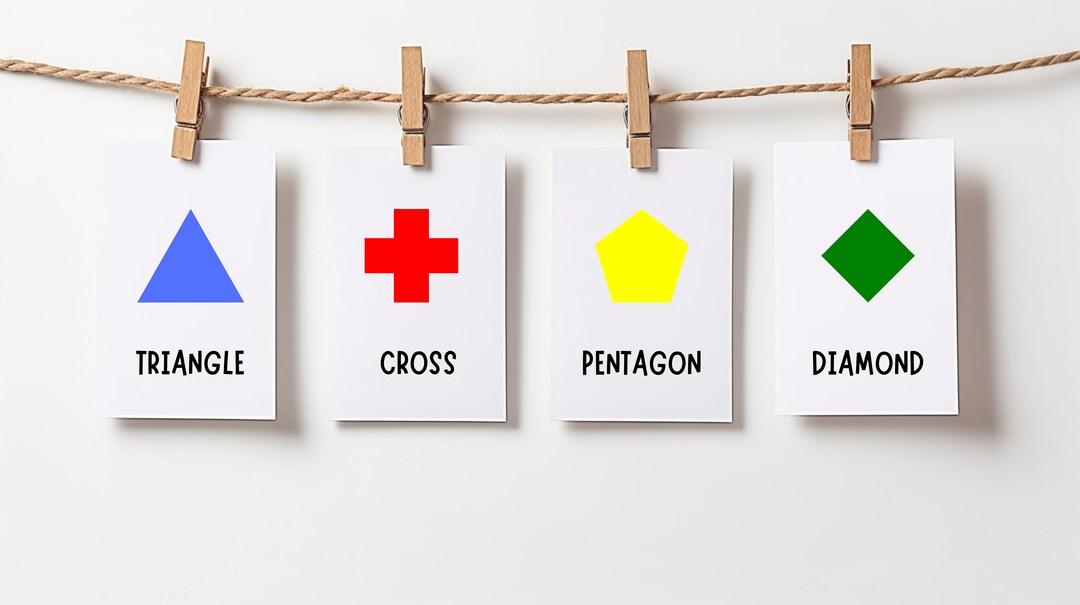 Colorful Shapes Flashcards for Kids - Educational Shape Learning Cards ...