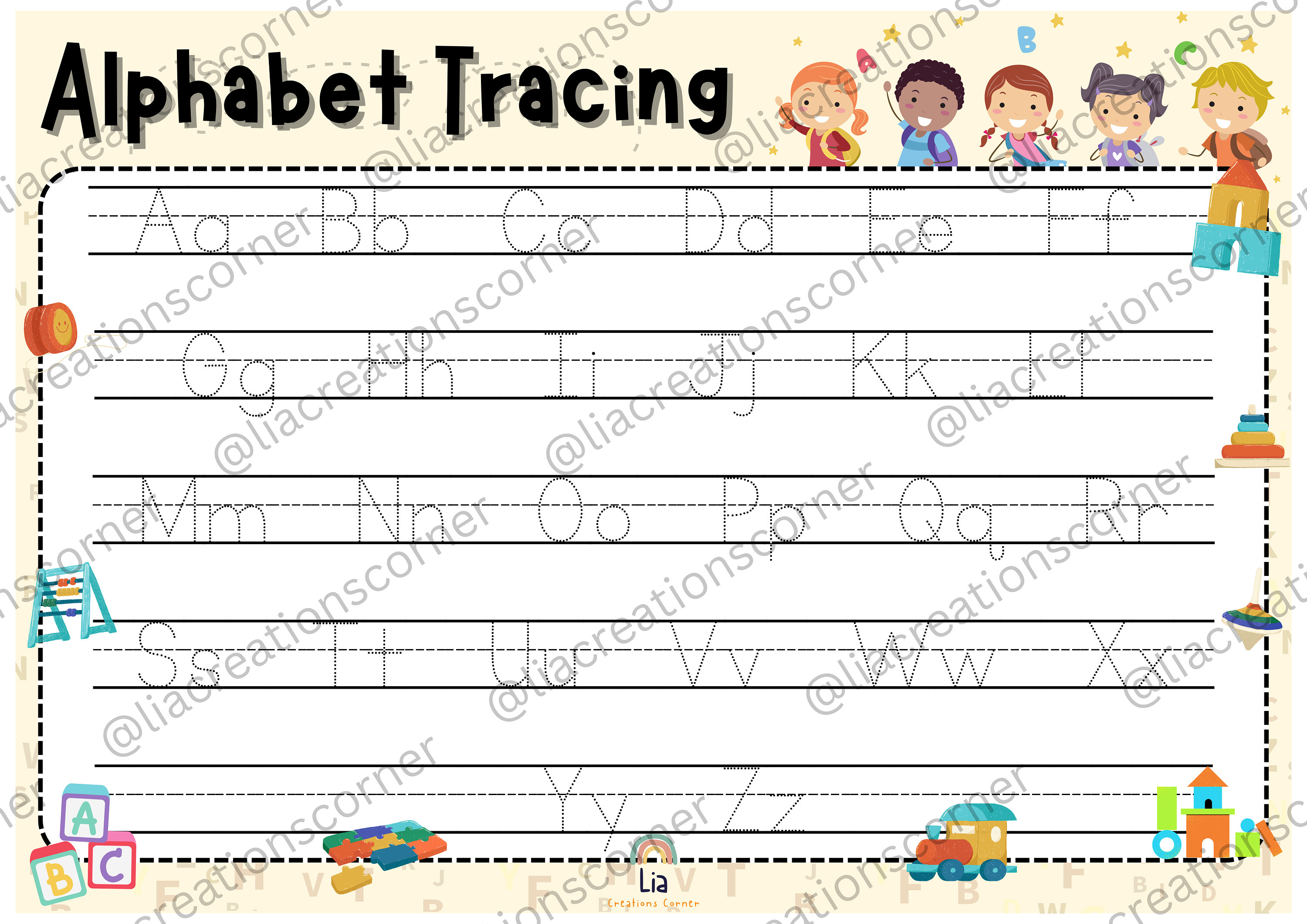 Alphabet Tracing Workbook for Kids - ABC Writing Practice Sheets ...