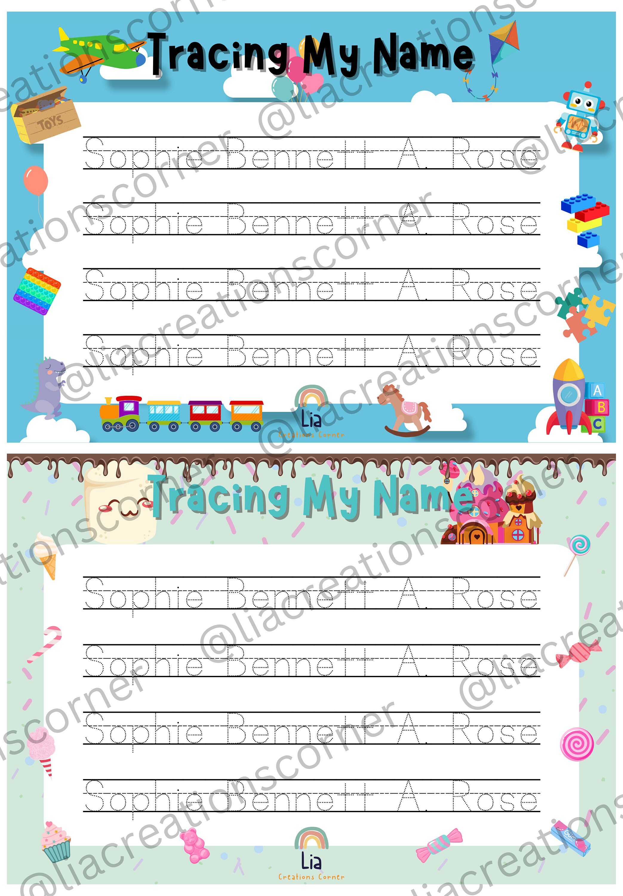 Personalized Tracing Name Art - Custom Handwritten Name Drawings - Etsy