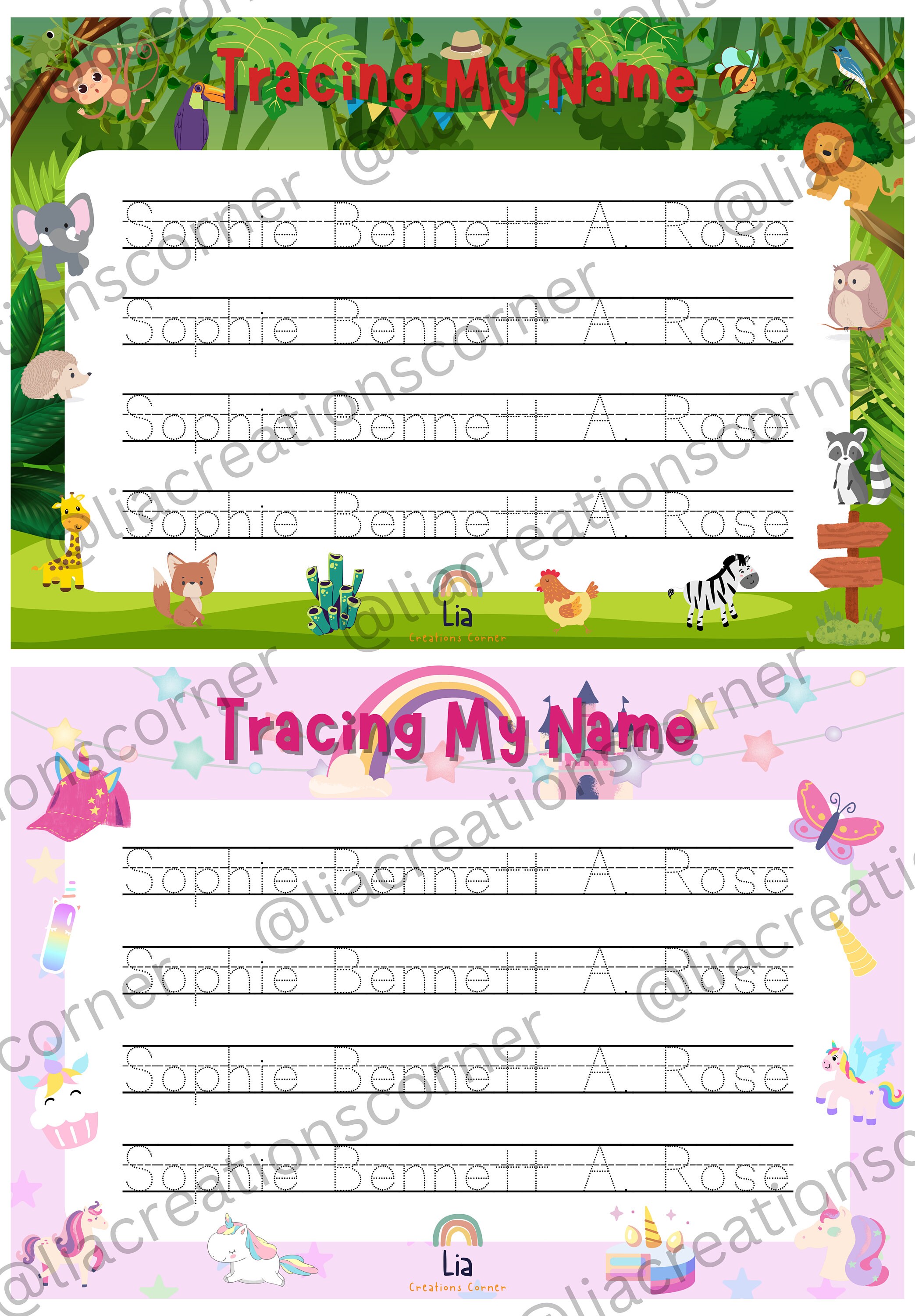 Personalized Tracing Name Art - Custom Handwritten Name Drawings - Etsy