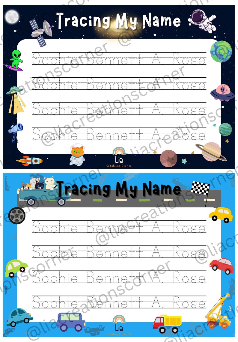 Personalized Tracing Name Art - Custom Handwritten Name Drawings - Etsy