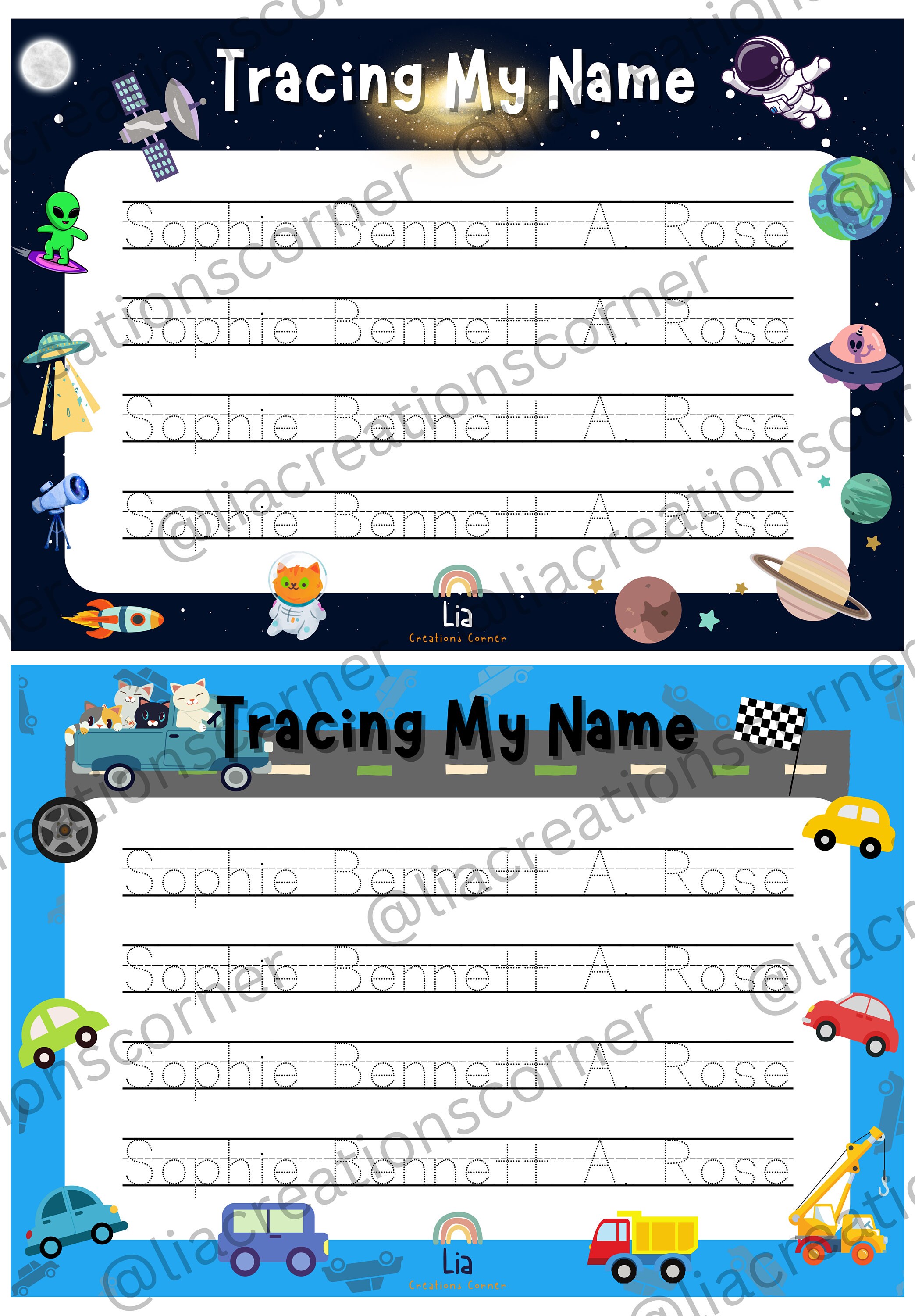 Personalized Tracing Name Art - Custom Handwritten Name Drawings - Etsy